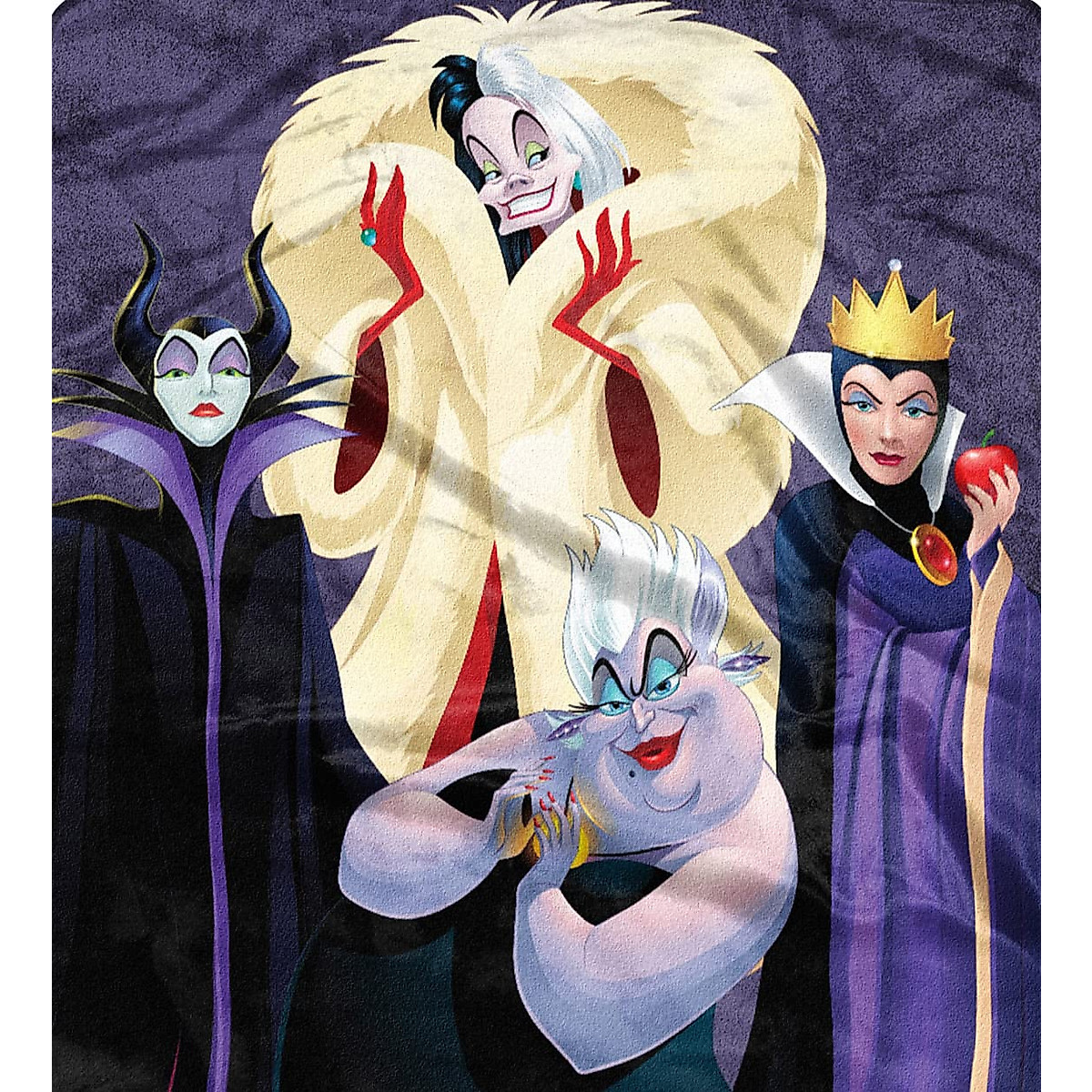 Disney Villains Am I Evil Maleficent Ursula Cruella Deville Evil Queen Silk Touch Throw Blanket 50" x60" (127cm x 152cm)