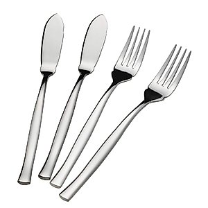 Idomy 8-Piece Stainless Steel Fish Forks Fish Knives, Fish Serving Fork and Fish Serving Knife