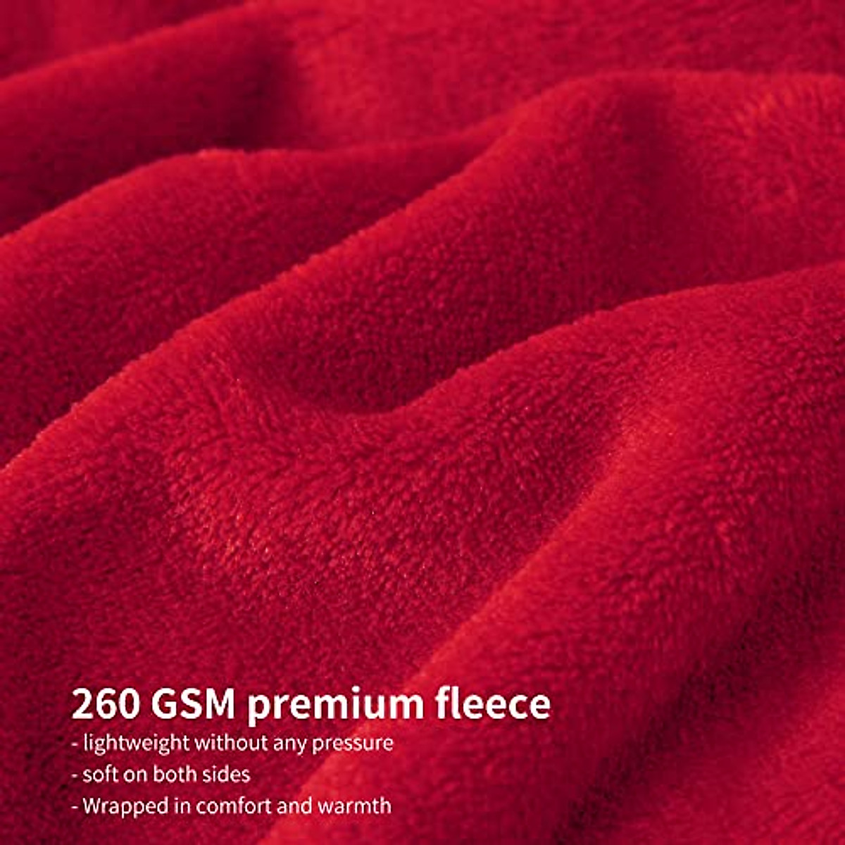 RUIKASI Fleece Throw Blanket Single - Plush Fuzzy Flannel Blanket Red for Single Size Bed, Super Soft Warm Blanket for Sofa and Couch, Fluffy Blanket 50x60 Inches