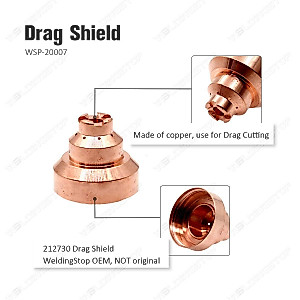 ICE-60T/TM Plasma Torch Electrode Tip Drag Shield for Miller Spectrum 875 Cutter 17pcs