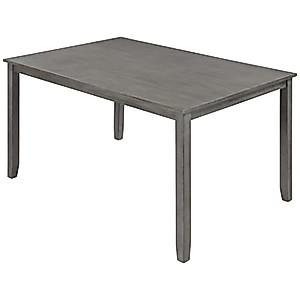 6 Piece Wooden Kitchen Dining Table Set Farmhouse Rustic Dining Table Set with Cross Back 4 Chairs and 1 Bench