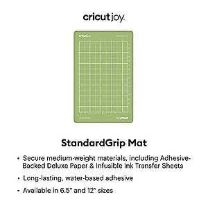 Cricut Joy StandardGrip Mat 4.5" x 6.5" Reusable Cutting Mat for Crafts with Protective Film, Use with Cardstock, Iron On, Vinyl and More, Compatible with Cricut Joy Machine