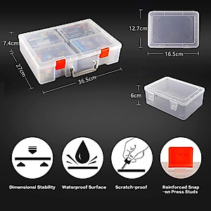 Chemlliy Portable Plastic Storage Box, Art & Craft Organizer with Handle, Clear Storage Bins Container for Organizing Tool, Craft, Bead, Lego, Sewing