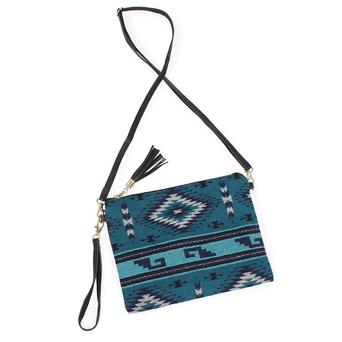 Western Native American Saddle Blanket Crossbody Clutch Bag Purse