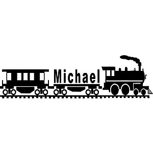 Personalized Custom Name Railroad train wall art decal Children baby room decal