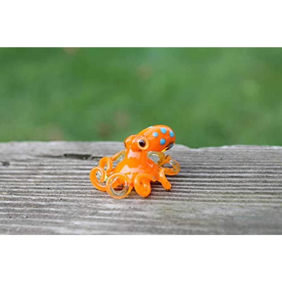 Orange Glass Tiny Miniature Octopus Souvenir Glass Octopus Souvenir Figurine Gift Art