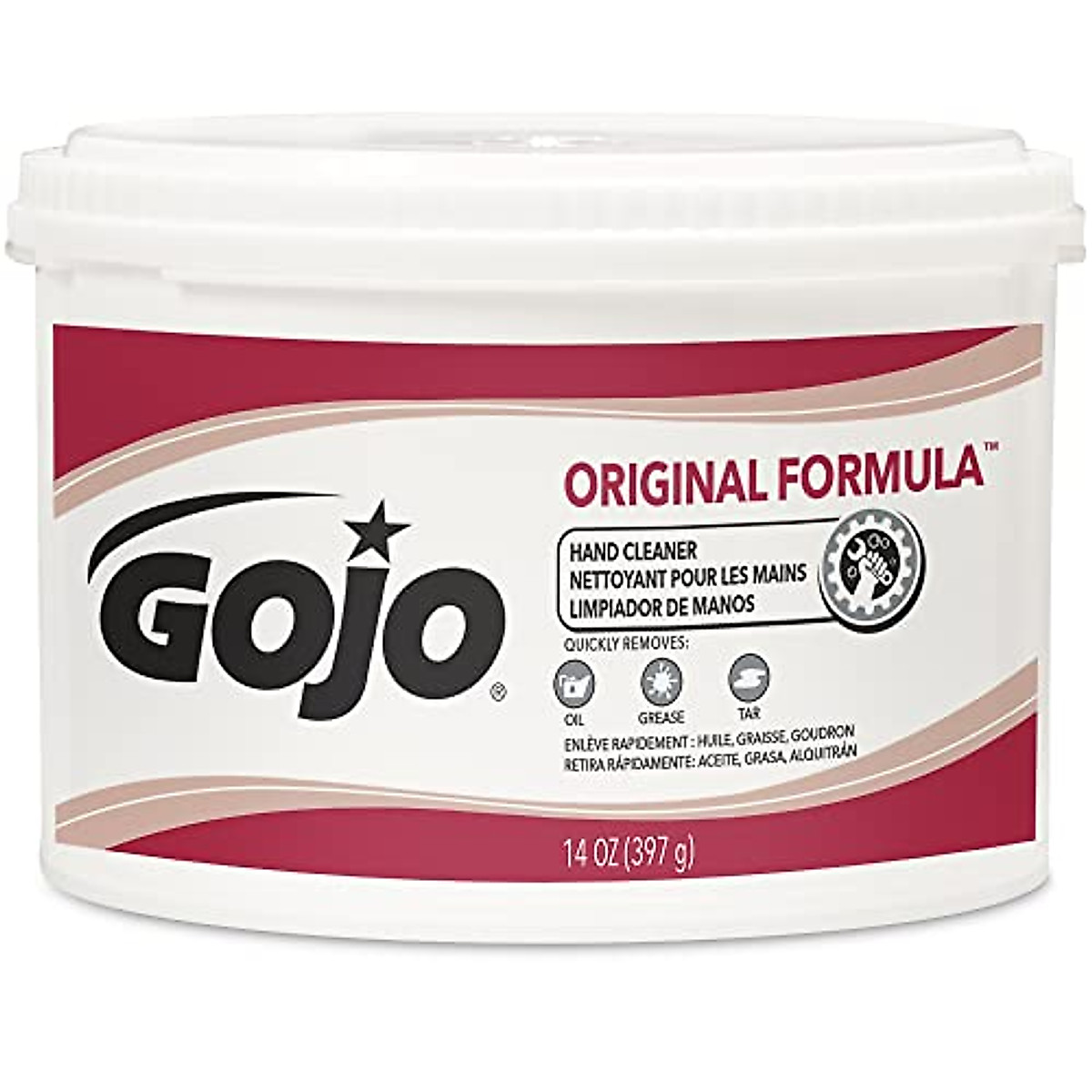 GOJO ORIGINAL FORMULA Hand Cleaner, Fragrance Free, 14 fl oz Crème-Style Hand Cleaner Canister (Pack of 1).
