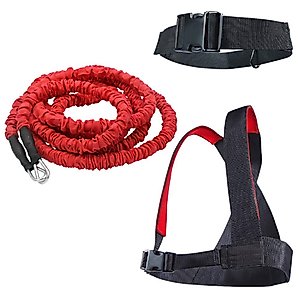 YNXing Dynamic Resistance Trainer Acceleration Speed Cord for Resistance Training to Improve Strength, Power, and Agility 5m/2m Elastic Cord Set (5m Set)