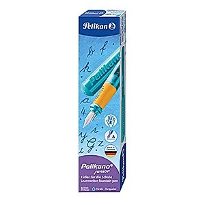 Pelikan Pelikano Jr. Fountain Pen, Right-Handed, Medium Nib, Turquoise, 1 Pen (924886)