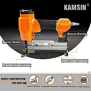 KAMSIN V1015 Pneumatic Picture Frame V Nailer, Fits 5/16'' to 19/32'' (7-15 MM) V Nails, 30 Gauge Air-Powered Frame Joiner for Picture Framing