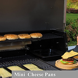 HONNE Non-Stick Coated Mini Grill Pan Cheese Melting Accessories for Raclettes Replacement/Additional Raclette Dishes Mini Grill Pan(4pcs)