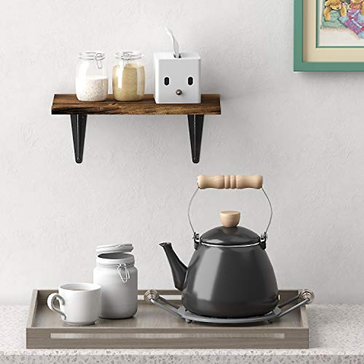 BAMFOX Floating Shelves Wall Mounted, Rustic Wood Wall Shelf for Bedroom, Bathroom, Living Room, Kitchen