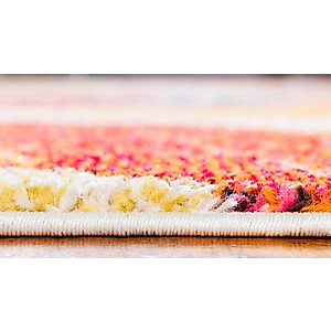 Unique Loom Positano Collection Coastal Modern Abstract Oceanic Rust Red Area Rug (9' x 12')