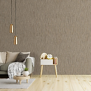 Tan Grasscloth Wallpaper Peel and Stick Textured Wallpaper Brown Linen 30"x118" Large Size Self Adhesive Imitation Cloth Contact Paper for Cabinets Fabric Vinyl Paper for Bedroom Kitchen Wall CHICHOME
