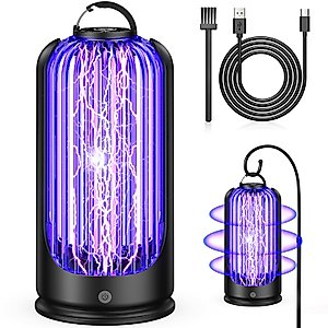 Elechome Flying Insect Trap, Bug Zapper for Indoor Outdoor, Rechargeable Mosquito Zapper with 3600V High Powered, Electric Pest Control Insect Fly Zapper Can Attract Gnats, Mosquitoes, Flies, Moths