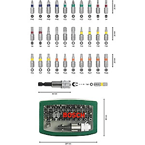 Bosch 2607017063 Screwdriver Bit Set with Colour Coding 32 Pcs