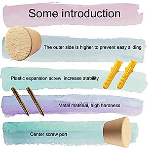 6 Pieces Wooden Coat Hooks Wall Mounted Single Cone Coat Hook Rustic Wall Coat Rack for Living Room Hanging Coats, Hats, Bags