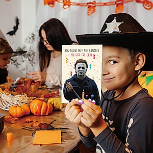 Abeletree Creepy Michael Myers Birthday Card, Horror Movies Killer Bday Card, Halloween Bday Gfits, Mike Myers Birthday Decorations, You Blow Out The Candle