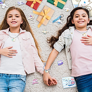 Ohjijinn Gift Set for Girls, Including 1 Drawstring Bag 1 Change Purse 2 Keychains 2 Bracelets 2 Necklaces 2 Ring Holders 6 Badges 40 Stickers