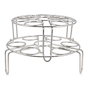 TOMOTE Egg Steamer Rack Trivet for Instant Pot Accessories 5 Qt, 6 Qt, 8 Qt Pressure Cooker - 2 Pack Stackable 304 Stainless steel Multipurpose Cooling Rack (2 Pack)