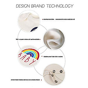 BDONDON Unique Rainbow Baby Onesie Natural Color Newborn Baby Girl Bodysuit 0-3 Months Short Sleeve Rainbow Shirt (Rainbow G-2, 0-3 Months)