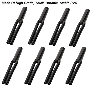 Neutrual Cable Pants, Cable Jacket Speaker Wire Pants Y Boot 9MM 2-Conductor (⌀9MM-2x 3.5MM 8PACK Black) Dressing Up/Protecting/DIY Your Speaker Cables, DIN to RCA Cables