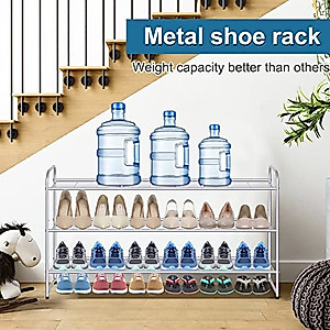 KIMBORA 4 Tier Shoe Rack & 3 Tier Metal Long Shoe Rack