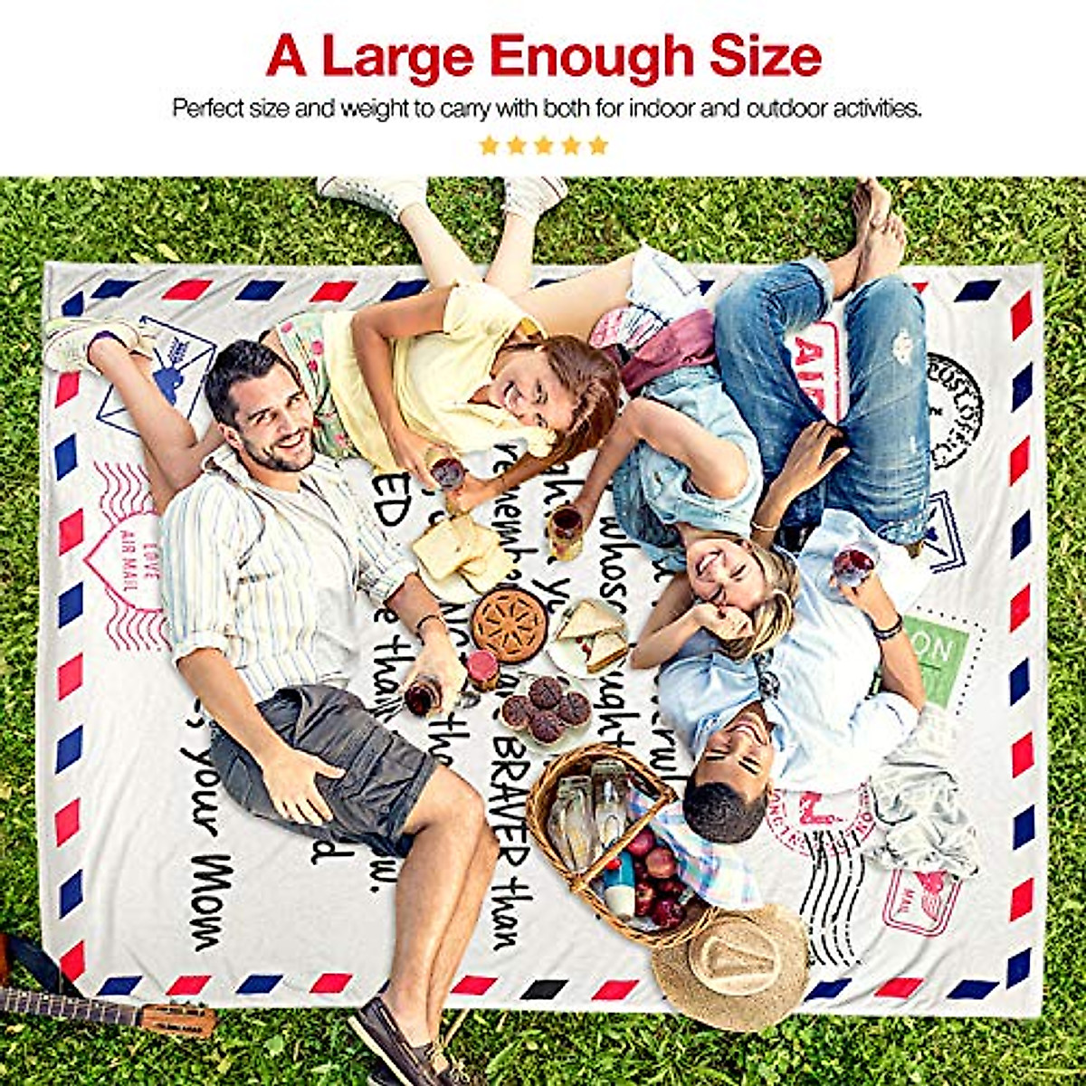 KPX Inspirational Flannel Blanket to My Daughter from Mom Letter Printed Quilts Blanket Christmas Birthday Graduation Gift for Adult Girl Plush Throw Blankets (51X60 Inch)