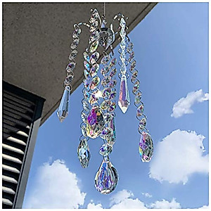 H&D HYALINE & DORA Chandelier Wind Chimes AB Coating Crystal Prisms Hanging Suncatcher Pendant Home Decor Gifts