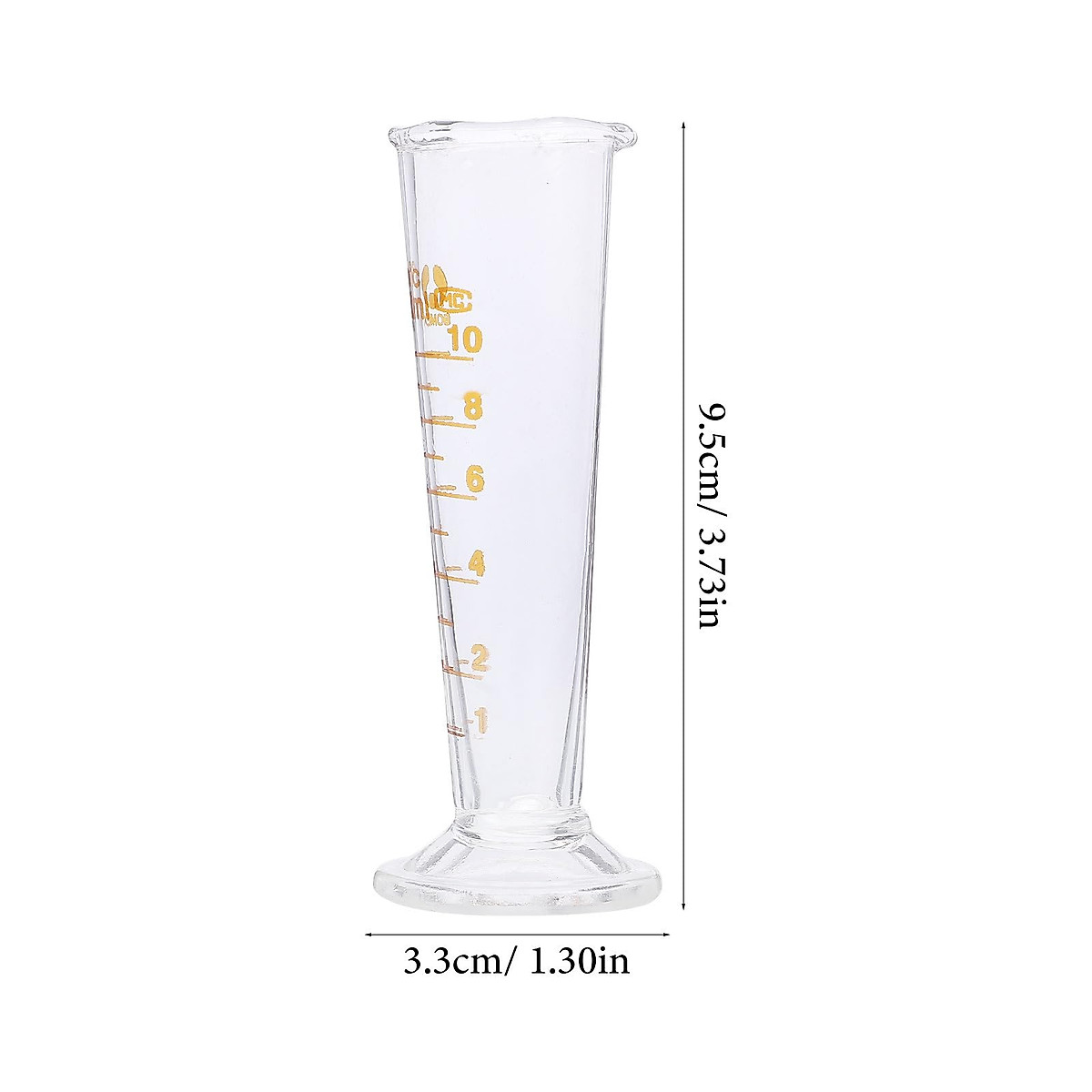 TEHAUX 10ml Lab Graduated Cylinder Glass, liquid Measuring Cup with Spout Wide Mouth, Conical Beaker Thickened Glass Measuring Cylinder for School Science Teaching