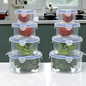 Generic Set Of 4 Food Storage Plastic Containers Set with Locking Lids, Leak Proof, Airtight, Nested, Dishwasher Variety Of Sizes, White