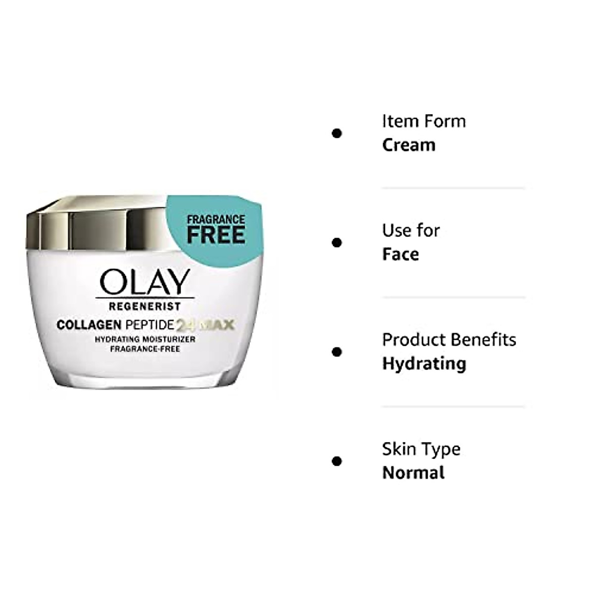 Olay Regenerist Collagen Peptide 24 MAX Face Moisturizer - Fragrance Free - 1.7oz