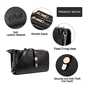 CLUCI Small Crossbody Bag for Women Clutch Handbag,PU Leather Shoulder Purse with Adjustable Strap