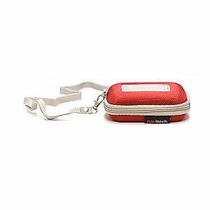 Navitech Red Water Resistant Hard Wireless Earphone Case Cover Compatible With Bose SoundSport Pulse Wireless Headphones