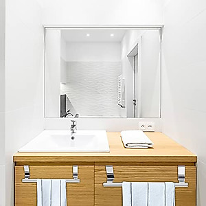 Cabinet Door Towel Bar, Dish Towel Rack for Cabinet, Stainless Steel Kitchen Towel Holder, Over The Door Hand Towel Hanger for Kitchen Bathroom Cupboard, 2 Pack (1*Small+ 1*Large)