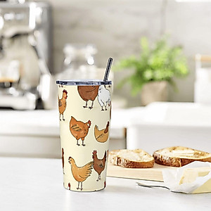 A Brood Of Chickens 20oz Tumbler Stainless Steel Vacuum Insulated Double Wall Travel Tumbler, Durable Insulated Coffee Mug, Thermal Cup With Lid and Straw for Hot & Cold Drinks