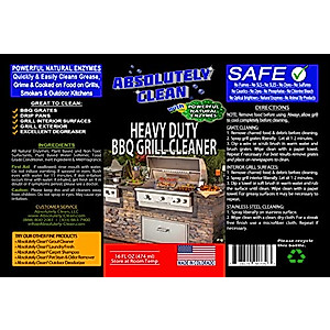 Absolutely Clean IT JUST WORKS as Grill Cleaner Spray! - Professional Strength, Natural Enzyme Formula - Fast Acting, Fume Free - USA Made (16oz Spray Bottle)