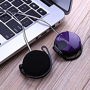 pologmase Wired Clip Headphones - 3.5mm Over Ear Running Earbuds - Mobile Phone Supplies Yoga Exercise Workout Headphones Compatible with Most Mobile Phones