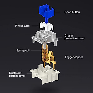 30 PCS OUTEMU Gaote Brown Switches 3 Pin DIY Replaceable Gateron Cherry MX Equivalent Switch for Mechanical Gaming Keyboard
