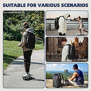 HIMZ WARRIOR Casual Backpack, Carry On Daypack for 15.6 Inch Laptop, Durable Backpacks for Men Women, Travel College Business Work, Black…