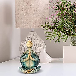 Sea Turtle Yoga Figurine Turtle Meditating Coastal Beach Home Decor 6 1/2 in x 4 1/2 in (Prayer)
