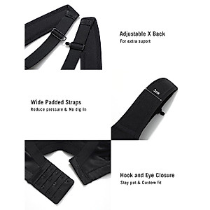 SYROKAN High Impact Sports Bras for Women Support Underwire Cross Back Large Bust Cool Comfort Molded Cup Solid Black 38G