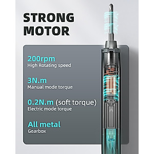 Mini Electric Screwdriver 48-in-1 Magnetic Bits, DOINOW Precision Electric Screwdriver LED Light, Electric Screwdriver kit for PC Building Phone Watch Laptop