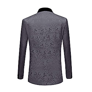Men Shiny Sequins Suit Jacket One Button Notched Lapel Party Sport Coat Gold Sequin Stylish Slim Tux Dress Blazer (Black,3X-Large)