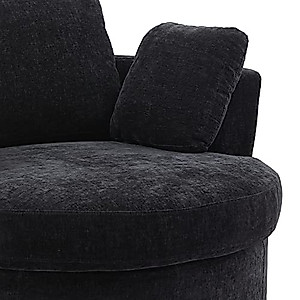 Oversized Swivel Accent Barrel Chair with 3 Pillows,Modern Comfy Upholstered 360 Recliner Sofa Cozy Club Chaise Leisure Round Loveseat Lounge Armchair for Living Room/Bedroom/Hotel/Nursery/Office