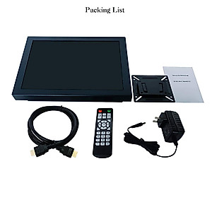 iChawk 12.1'' inch Monitor 800x600 4:3 AV BNC HDMI-in Built-in Speaker Remote Control LCD Screen for Industrial Equipment, PC Display with USB Interface Small Video Player Pluggable U-Disk W121MN-591