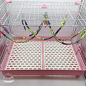 Handmade Sugar Glider Toys for Climbing/ Exercising/ Jungle Exploration, Hanging Toy Cage Accessories, Rat Toys, Bird Rope Perch Swing Toy, Random Color, 6 Pack