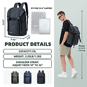 HIMZ WARRIOR Backpack, Laptop Bag for 15.6 Inch Computer, Water Resistant Bookbag for College Travel, Women Men (Blue)