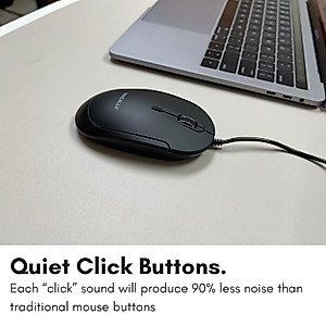 Macally Wired USB C Mouse for Mac and PC - Slim, Quiet, and Reliable - 4 DPI Mode Type C Mouse for Laptop, MacBook Pro/Air, iMac - Wired Mouse USBC