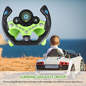 Coherny Steering Wheel Toy Driving Controller Portable Driving Copilot Toy Educational Sounding Toy Gift Driving Wheel with Music for Kids